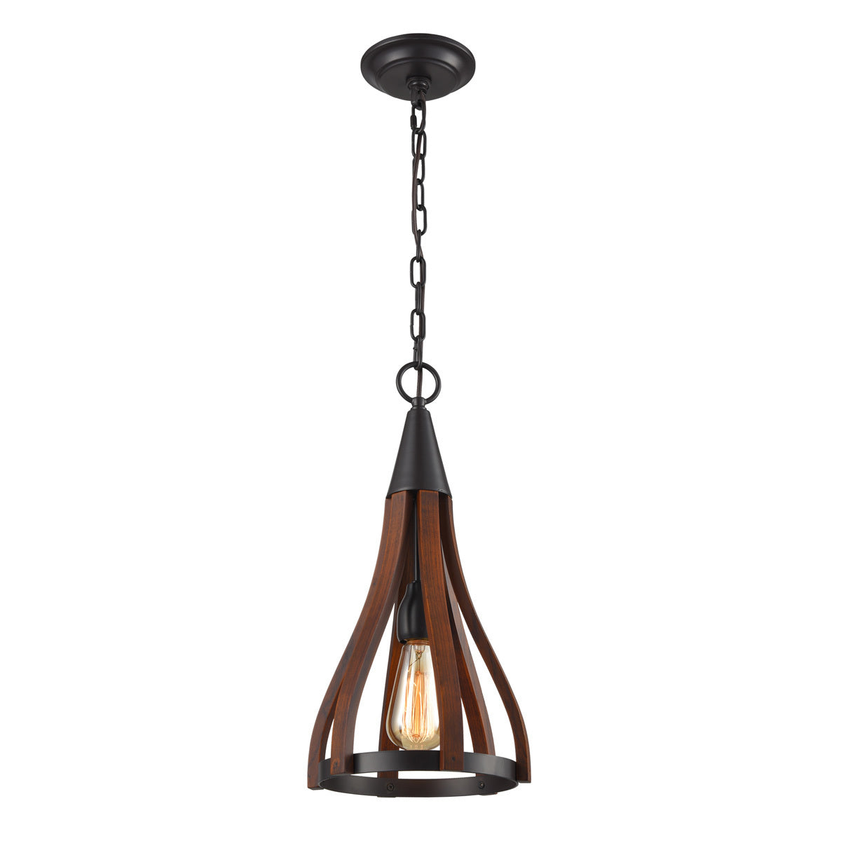 Khaleesi 1 Oak Dark Red Wood Pendant Light – JD Lighting & Fans
